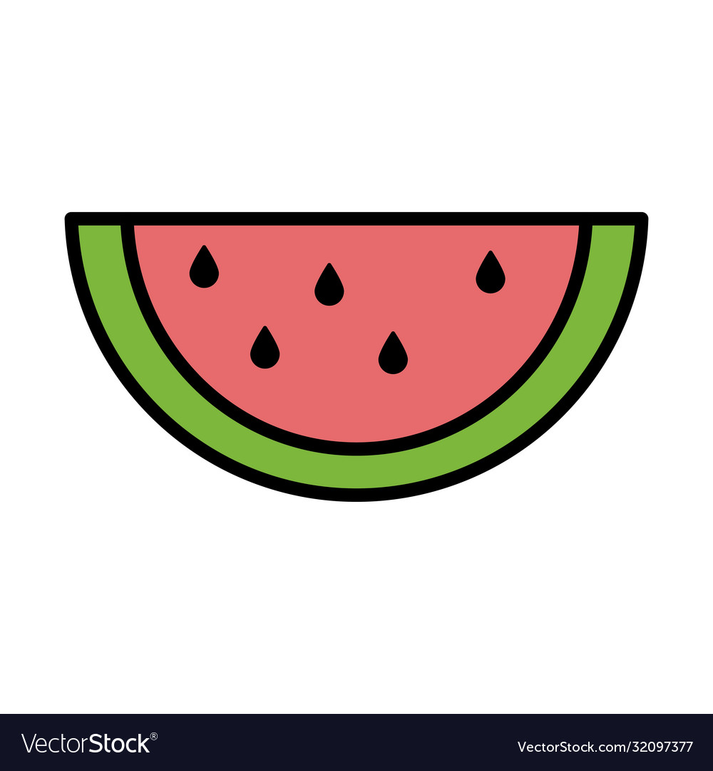 Watermelon fresh fruit healthy food fill style Vector Image