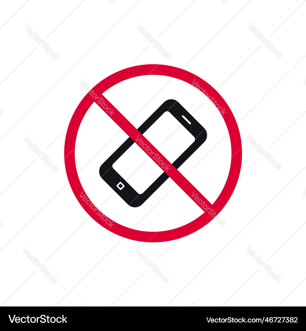 Cell phone prohibited sign forbidden sticker Vector Image