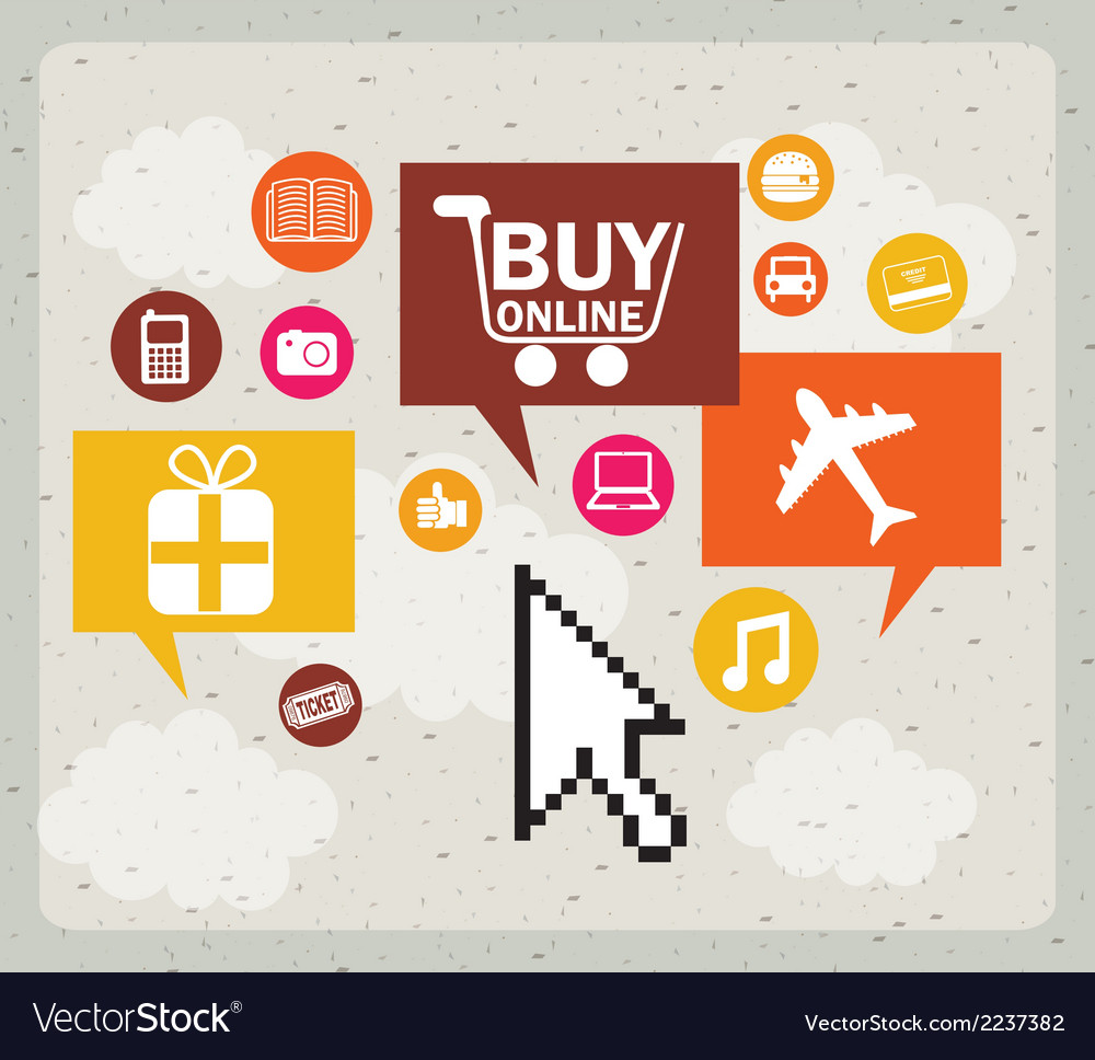 Ecommerce design over gray background Royalty Free Vector