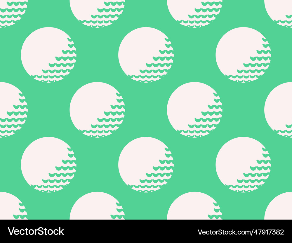 Golf ball seamless pattern ball on a green Vector Image