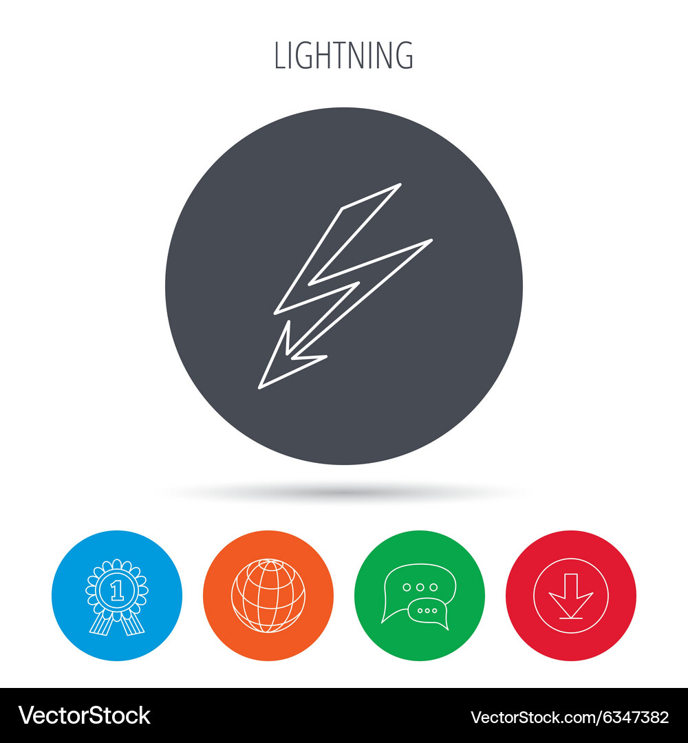 Lightening bolt icon power supply sign Royalty Free Vector