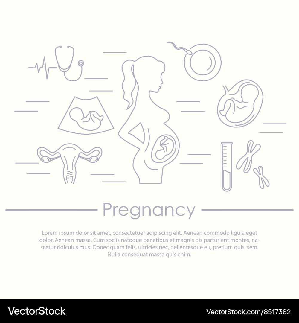 Medicine and pregnancy line icon Royalty Free Vector Image