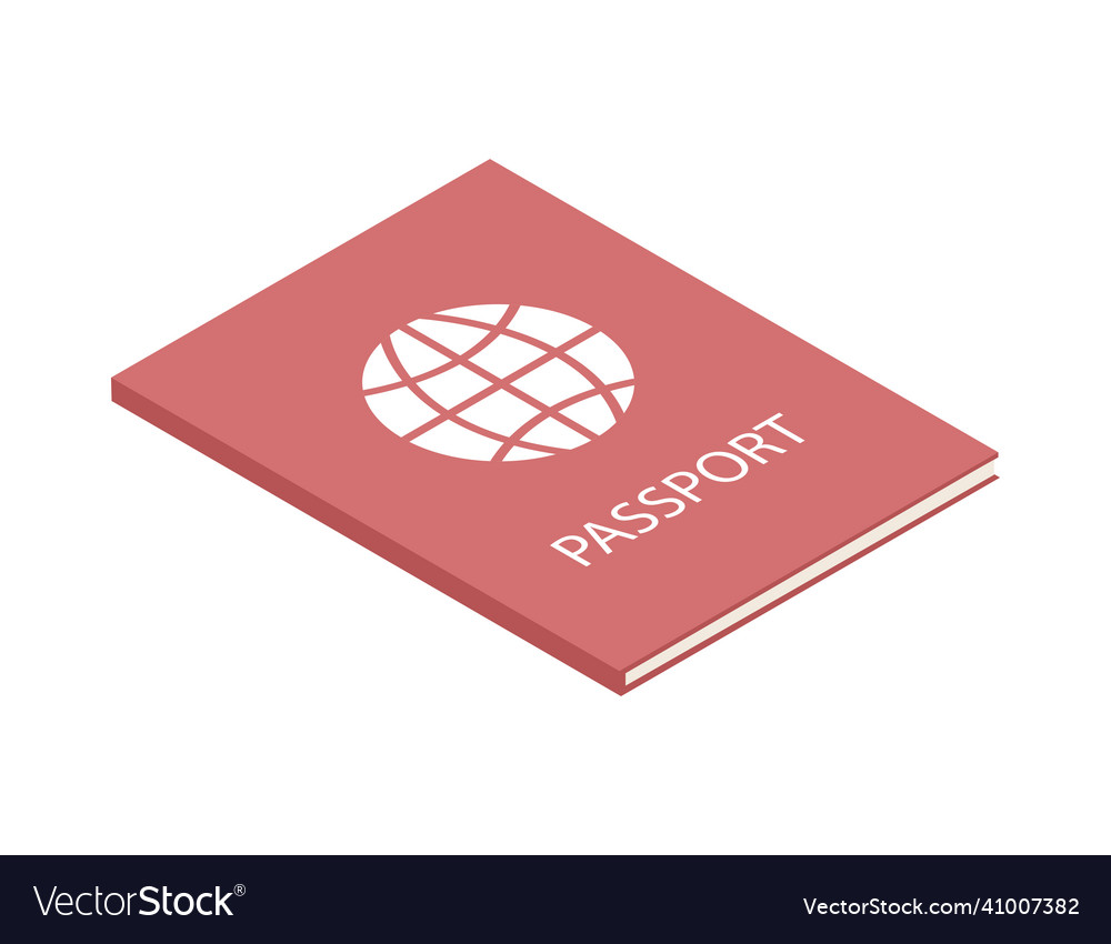 Passport Isometric Icon Royalty Free Vector Image