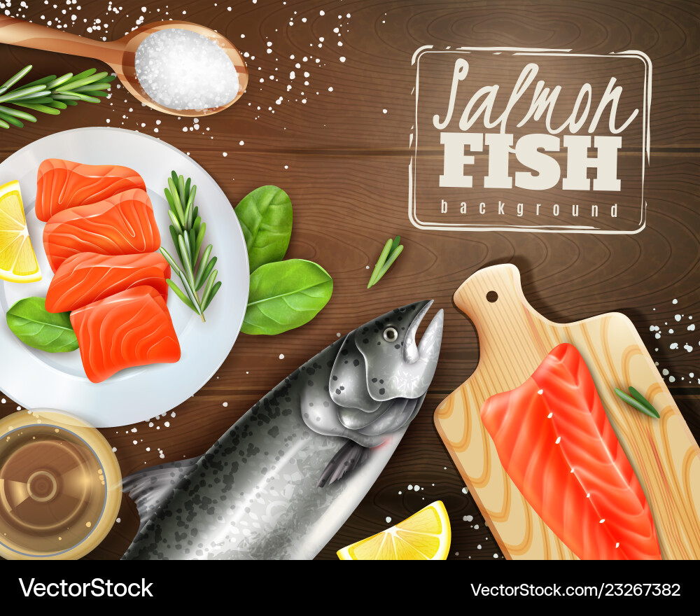 Realistic salmon background Royalty Free Vector Image
