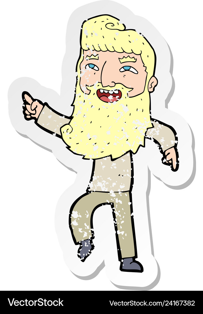 Retro distressed sticker a cartoon man Royalty Free Vector