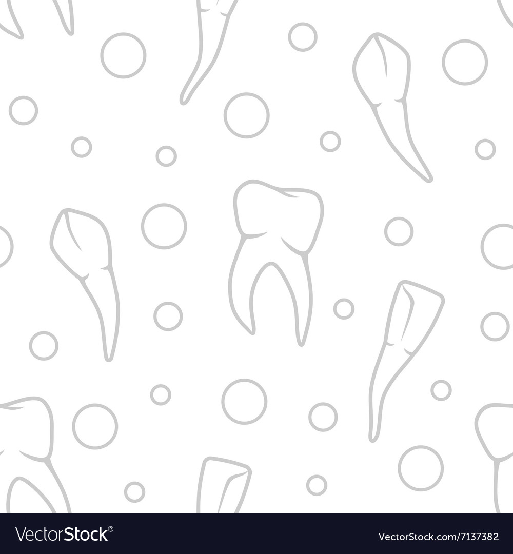 Seamless teeth pattern on white background Vector Image