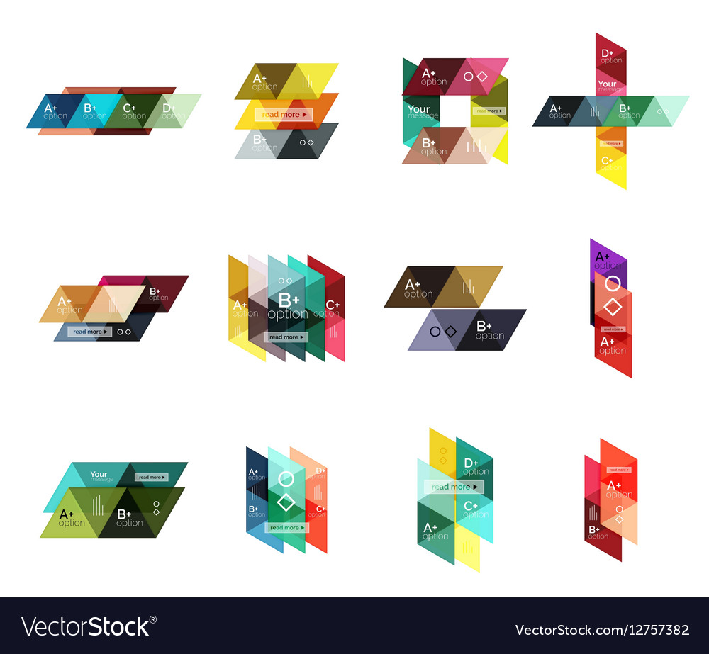 Set of triangle geometric infographic Royalty Free Vector