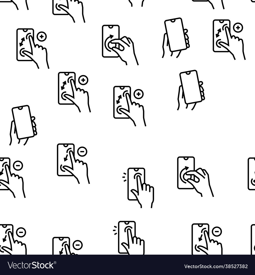 Smartphone gesture seamless pattern Royalty Free Vector
