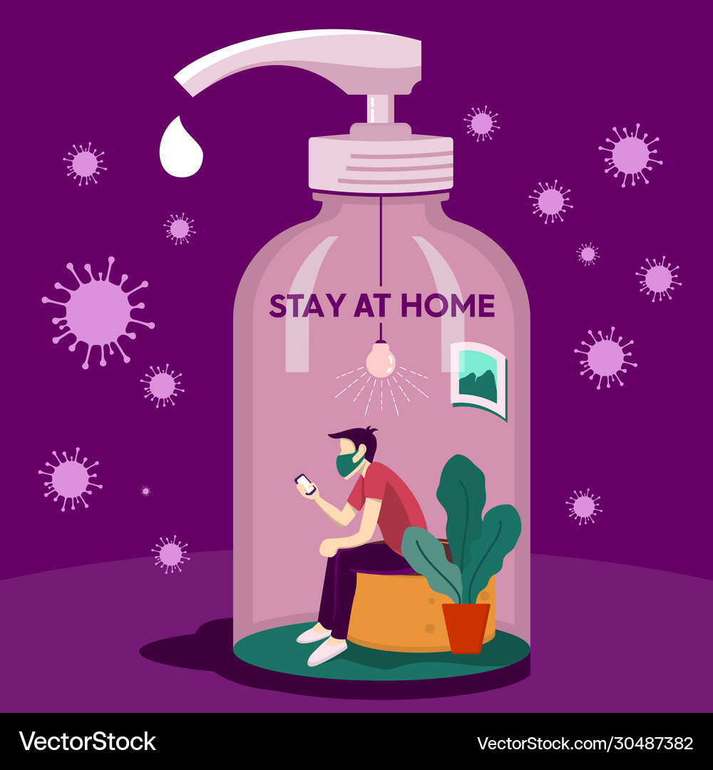 Stay at home from corona virus Royalty Free Vector Image