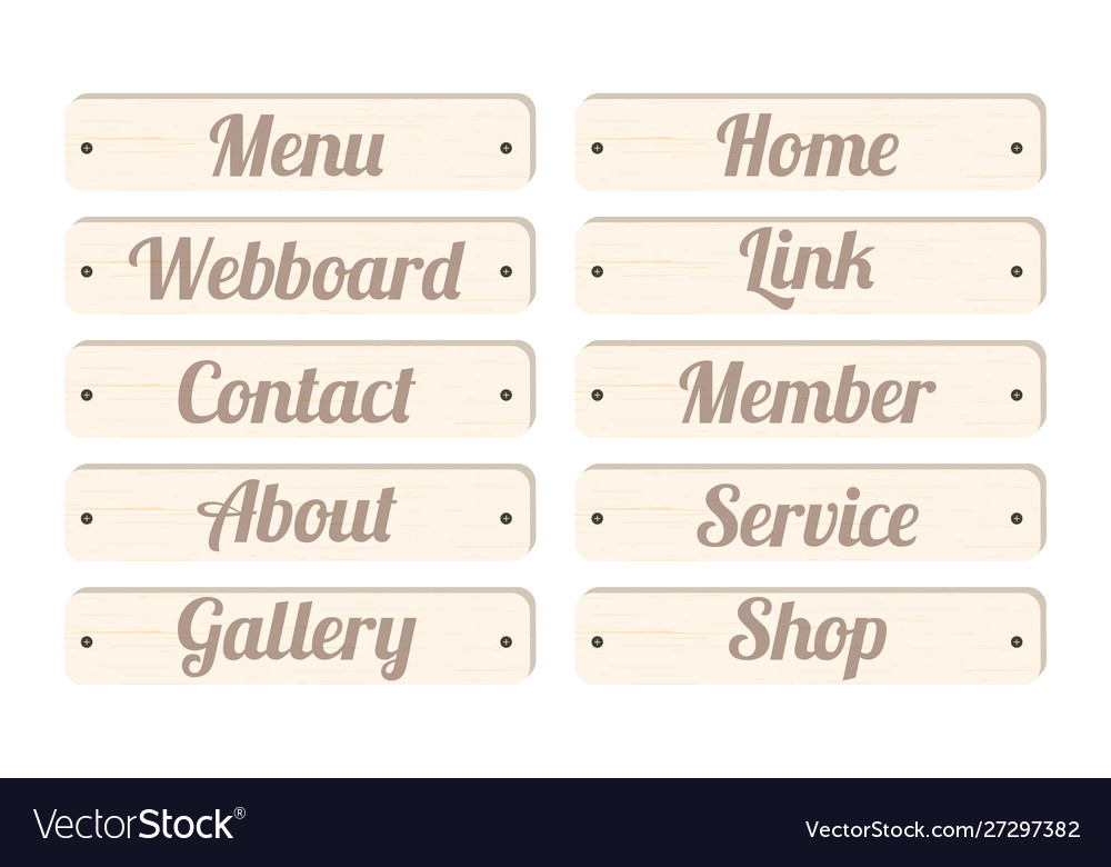 Wood board menu bar Royalty Free Vector Image - VectorStock
