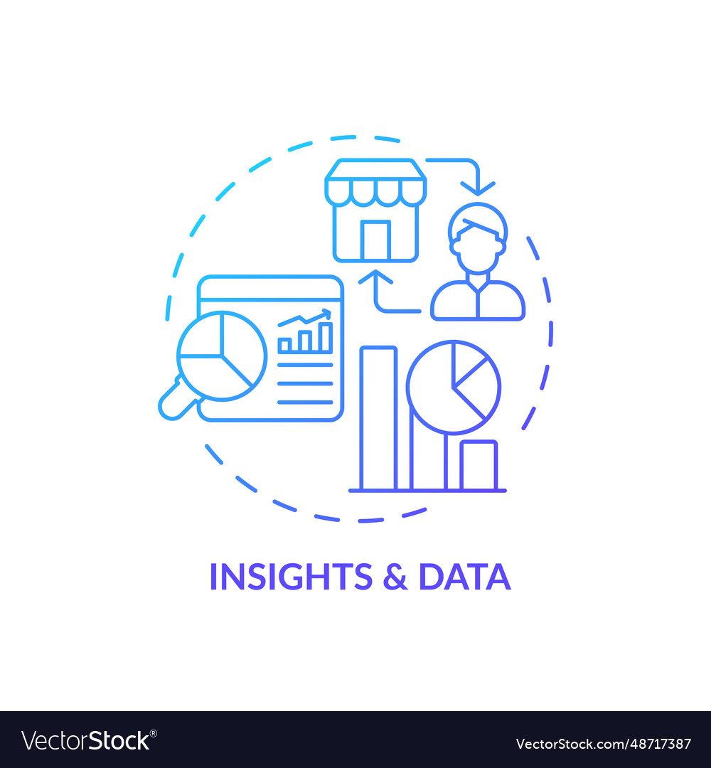 2d Gradient Thin Linear Icon Insights And Data Vector Image