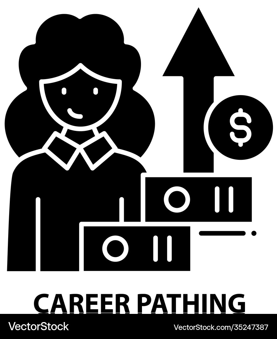 Career pathing icon black sign Royalty Free Vector Image