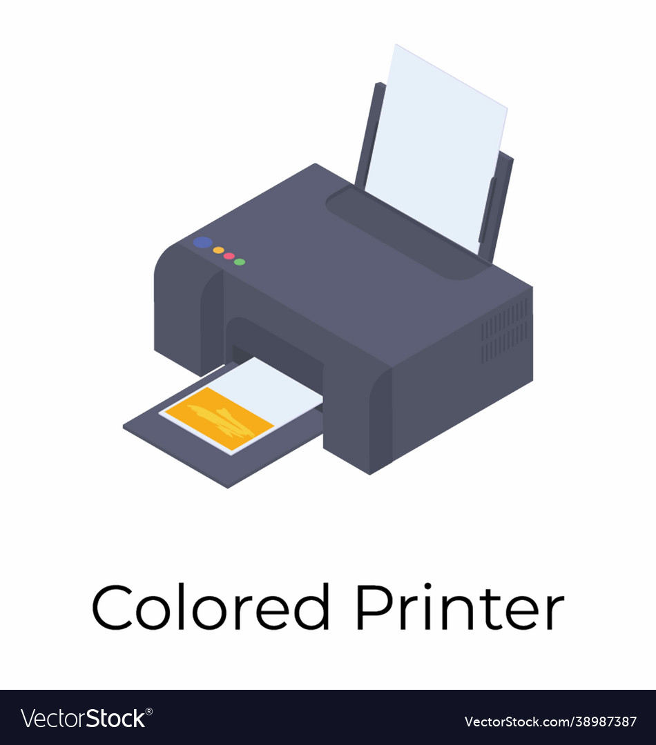 Colored printer Royalty Free Vector Image - VectorStock