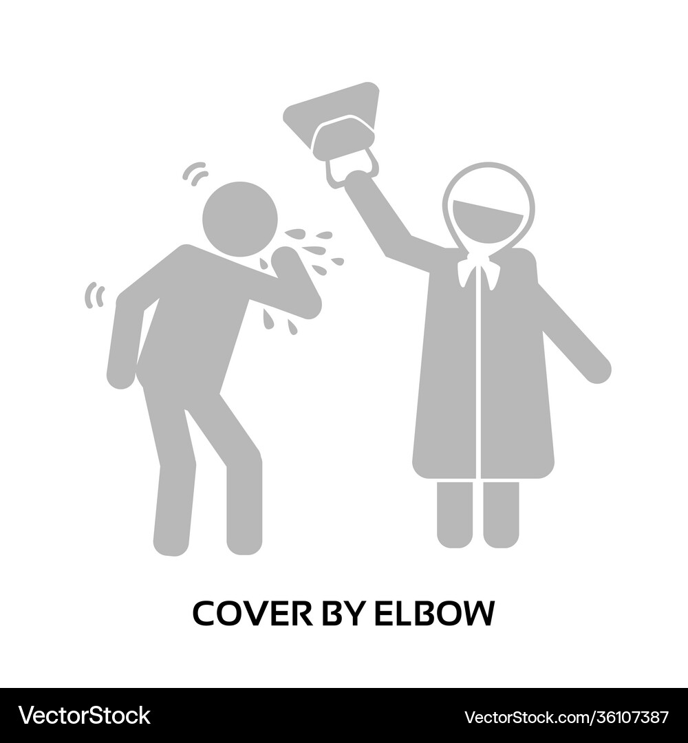 Cover yourself with your elbow think about the Vector Image