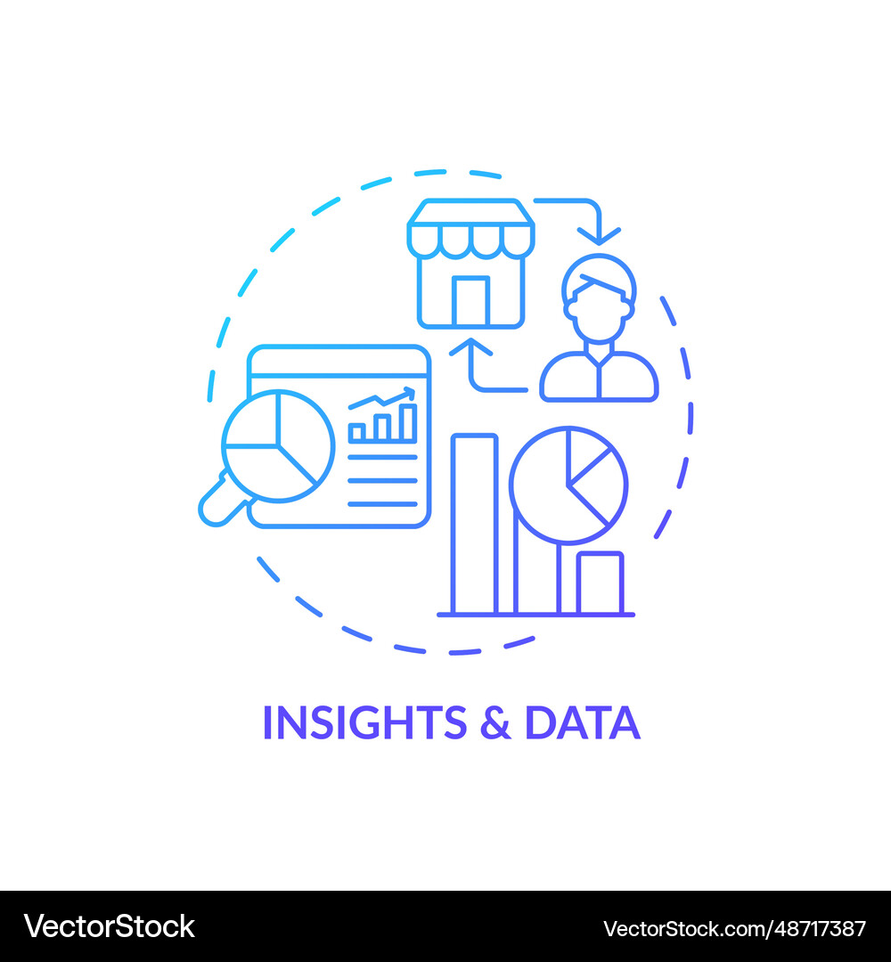 Data & Insights Icon - Blue Gradient Vector Image