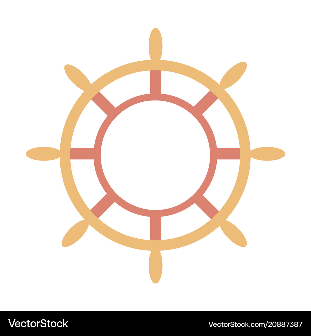 Hand drawn ships wheel in line art style Vector Image