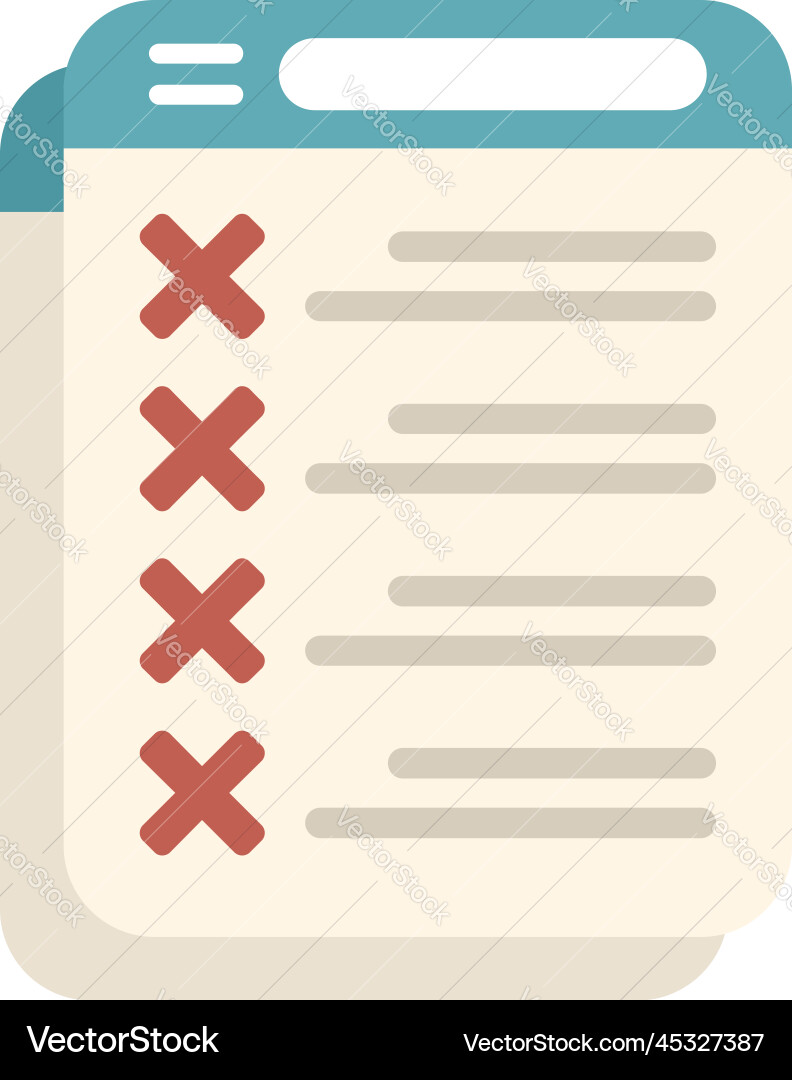 List dislike icon flat social media Royalty Free Vector