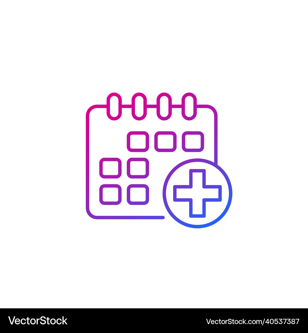 Medical appointment line icon on white Royalty Free Vector