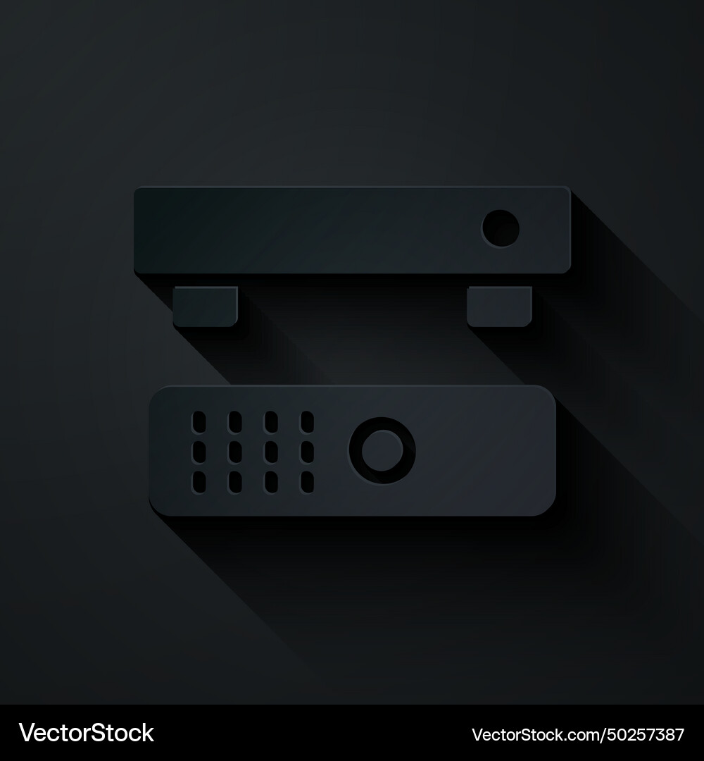 Paper cut multimedia and tv box receiver Vector Image