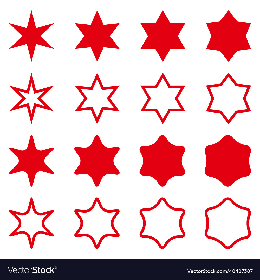 Star shapes collection simple silhouettes Vector Image