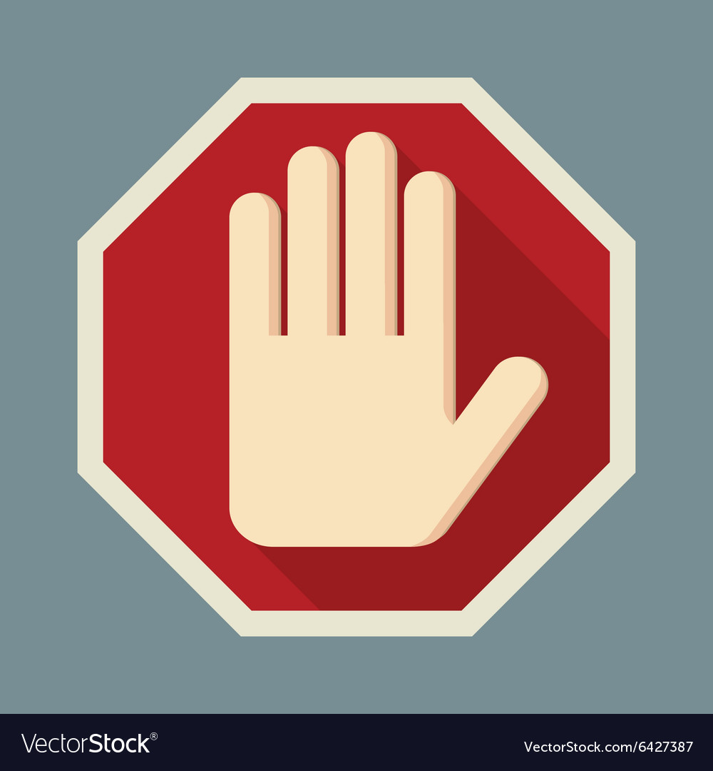Stop red octagonal stop hand sign Royalty Free Vector Image Stop red octagonal stop hand sign Royalty Free Vector Image