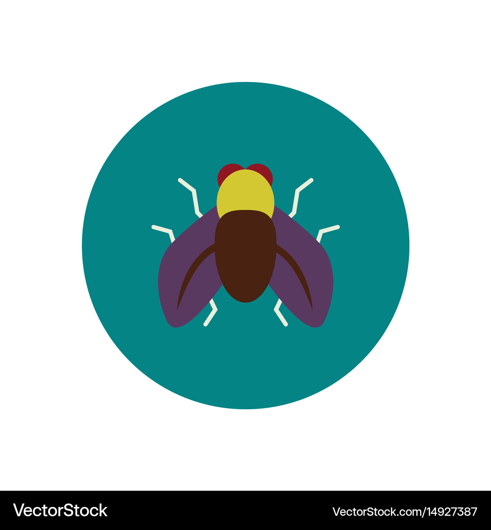 Stylish icon in color circle fly insect Royalty Free Vector