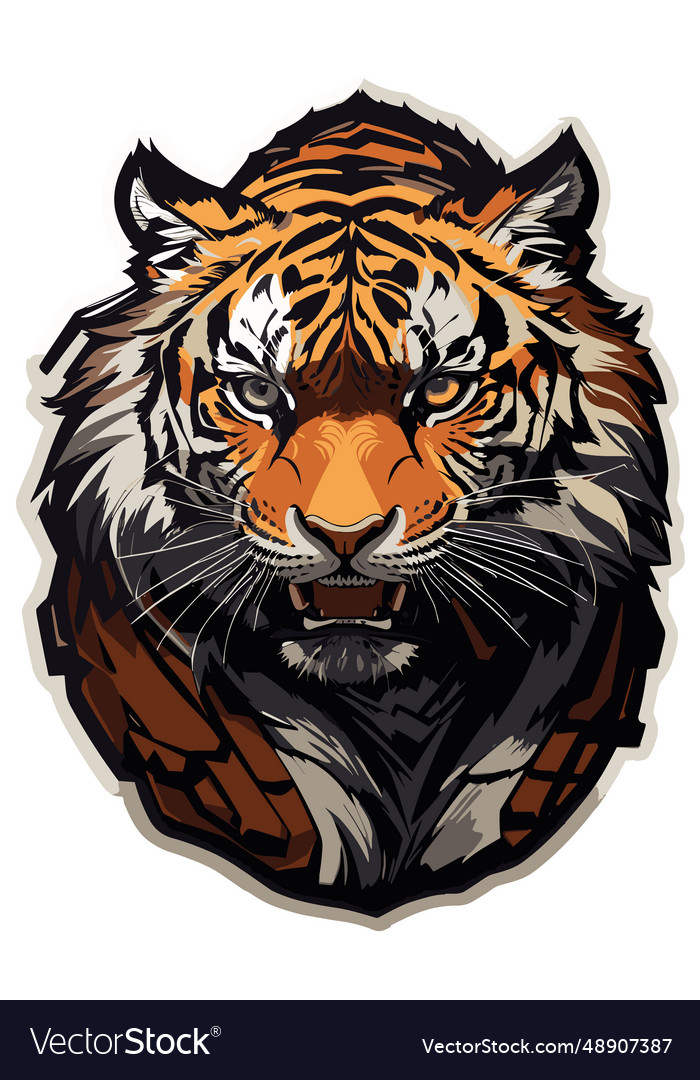 Tiger face Royalty Free Vector Image - VectorStock
