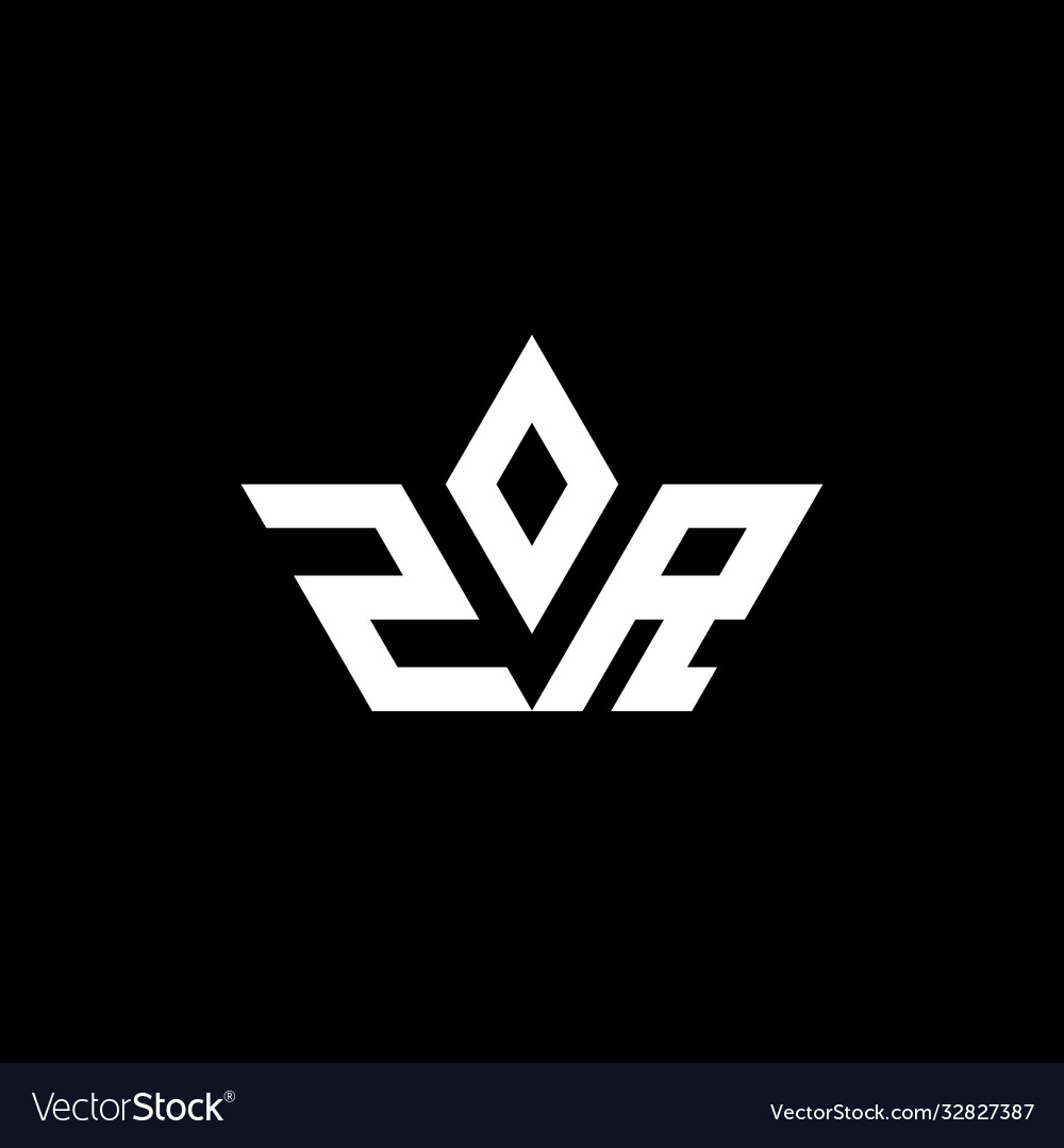 Zr monogram logo with crown shape luxury style Vector Image