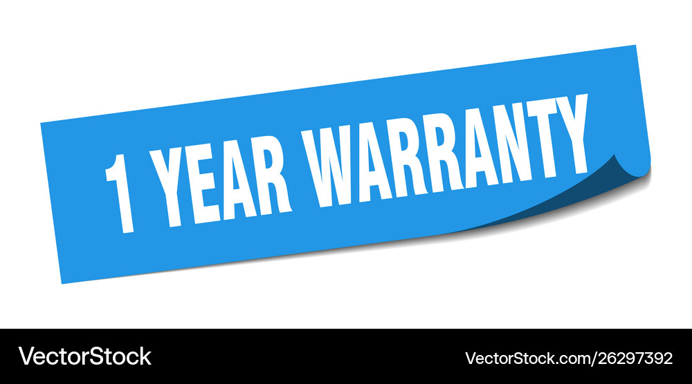 1 year warranty sticker square Royalty Free Vector Image