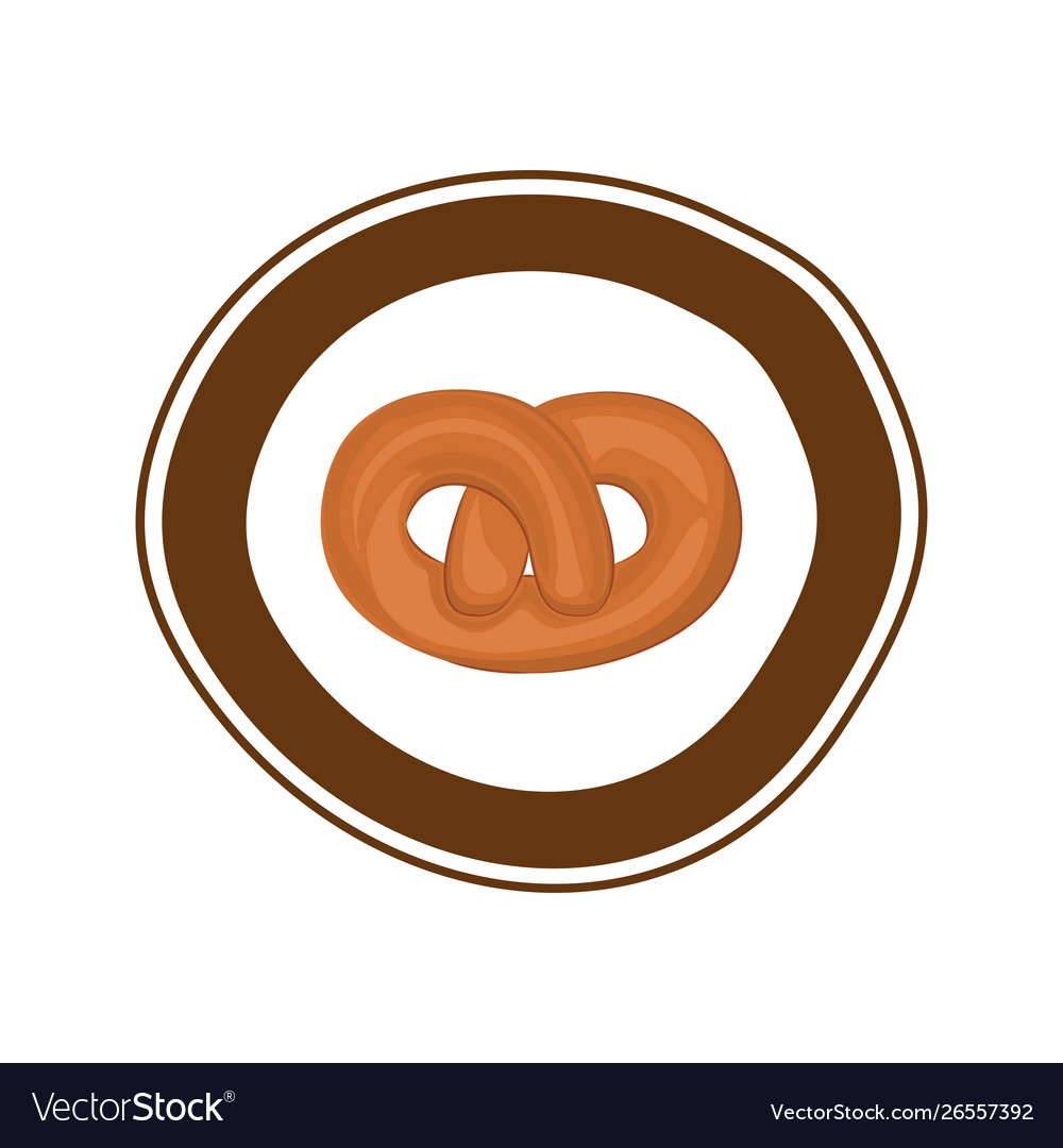 Fresh and delicious bread pretzel Royalty Free Vector Image