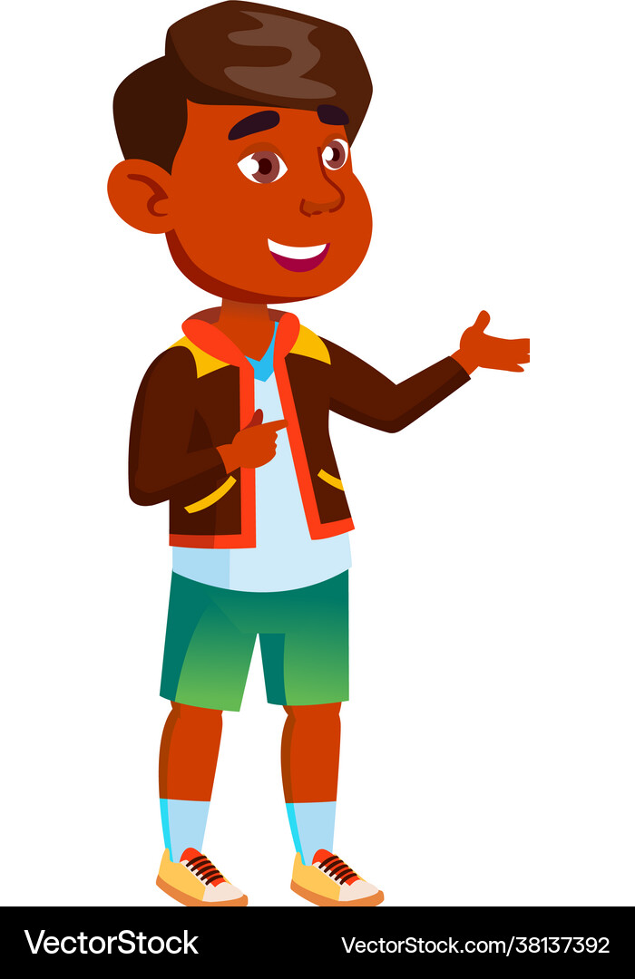 Funny hispanic little boy talking with parents Vector Image