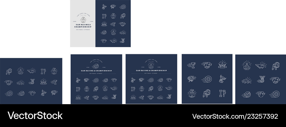 Icon and logo for car racing Royalty Free Vector Image