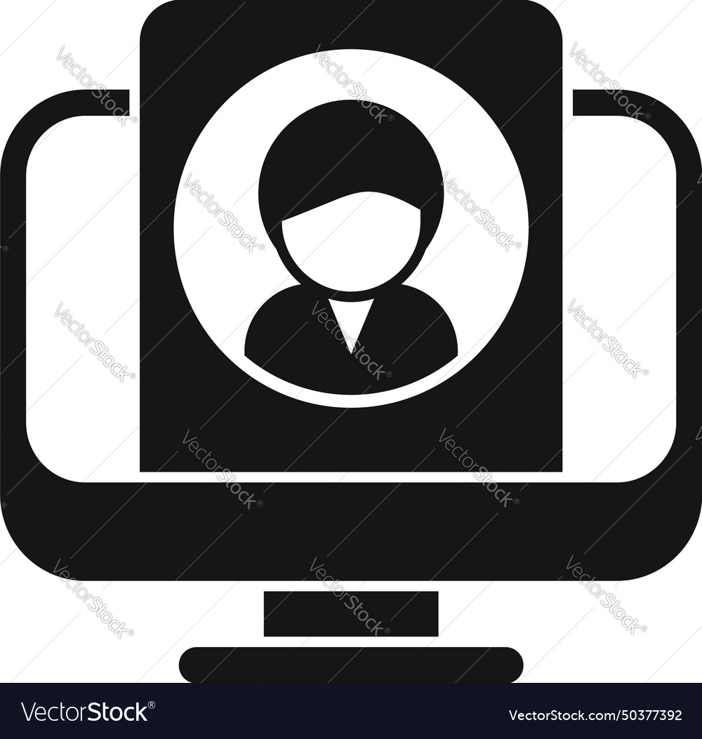 Monitor client process icon simple digital Vector Image