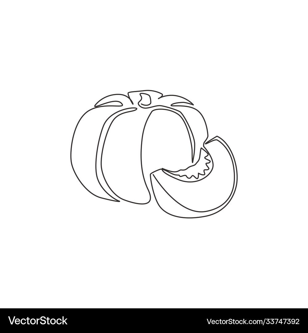 One single line drawing whole round healthy Vector Image