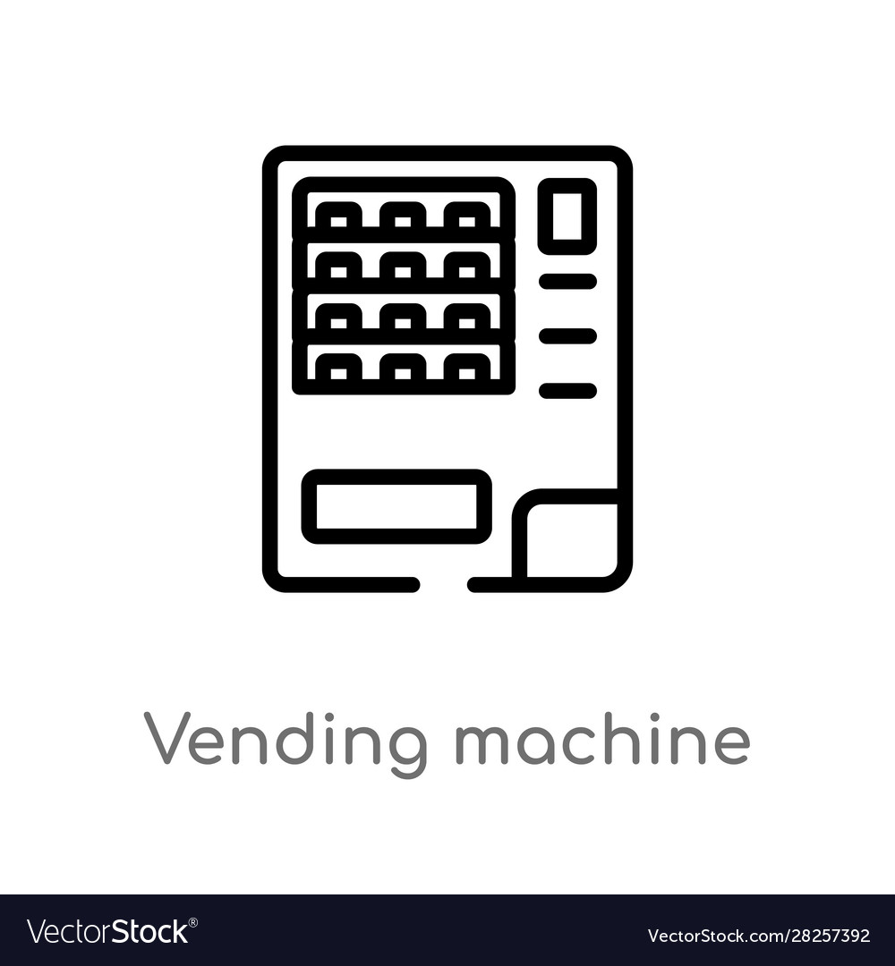Outline vending machine icon isolated black Vector Image
