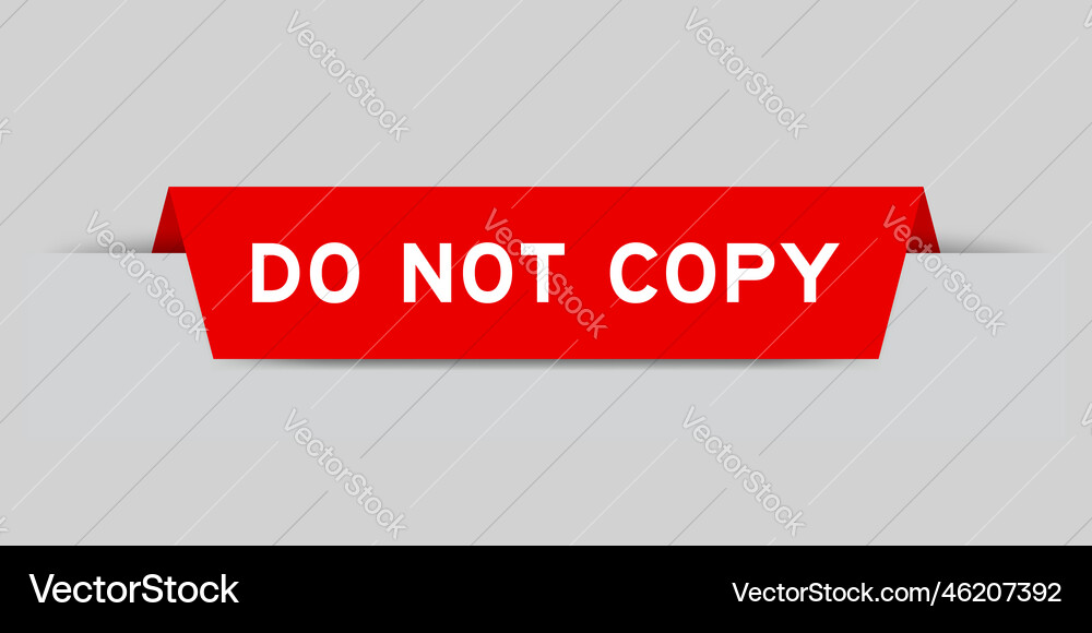 Red color inserted label with word do not copy Vector Image