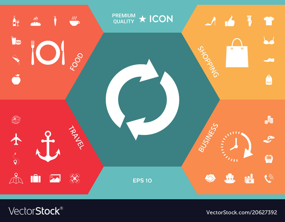 Reset Button Reload Arrows Royalty Free Vector Image