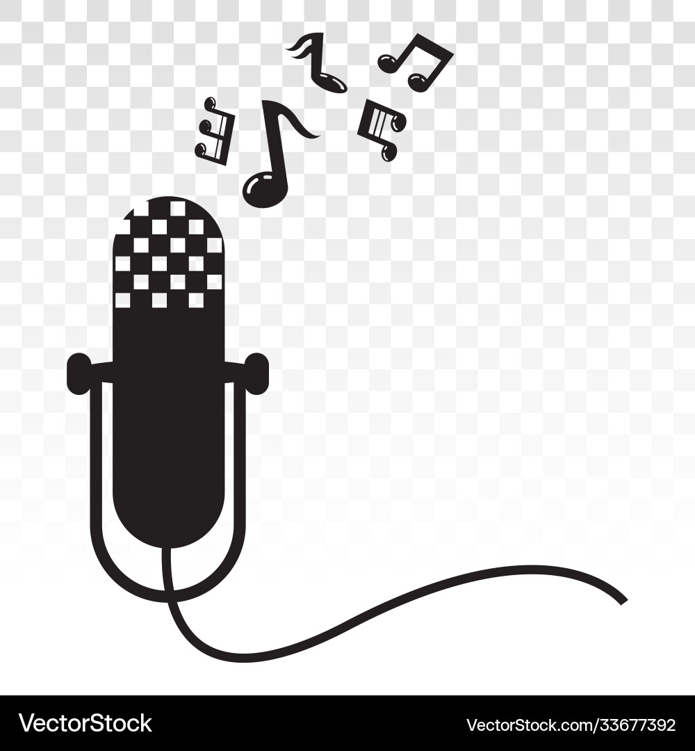 Sing icon and musical scale symbol or musical Vector Image