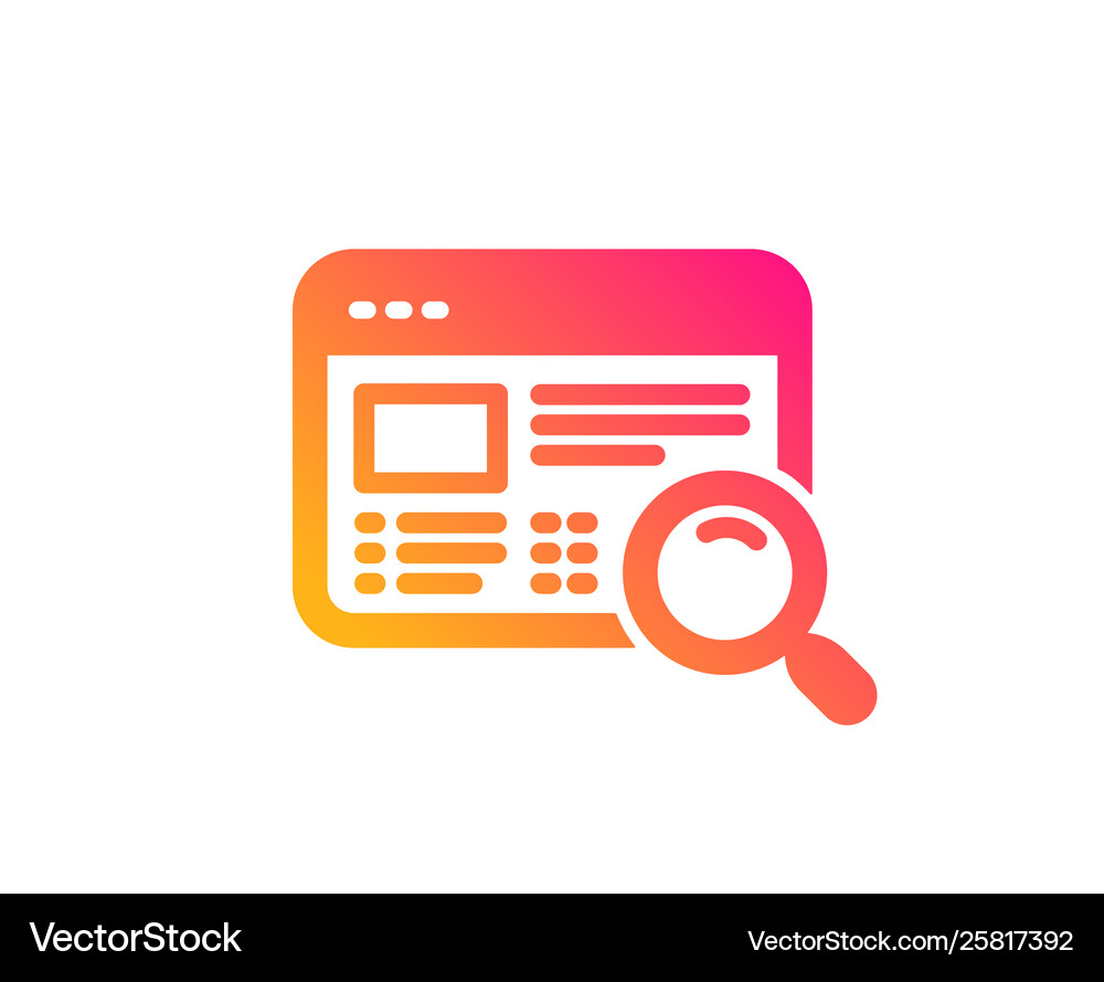 Website search icon find internet page results Vector Image