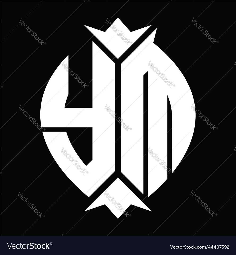 Ym logo monogram shield leaf design template Vector Image