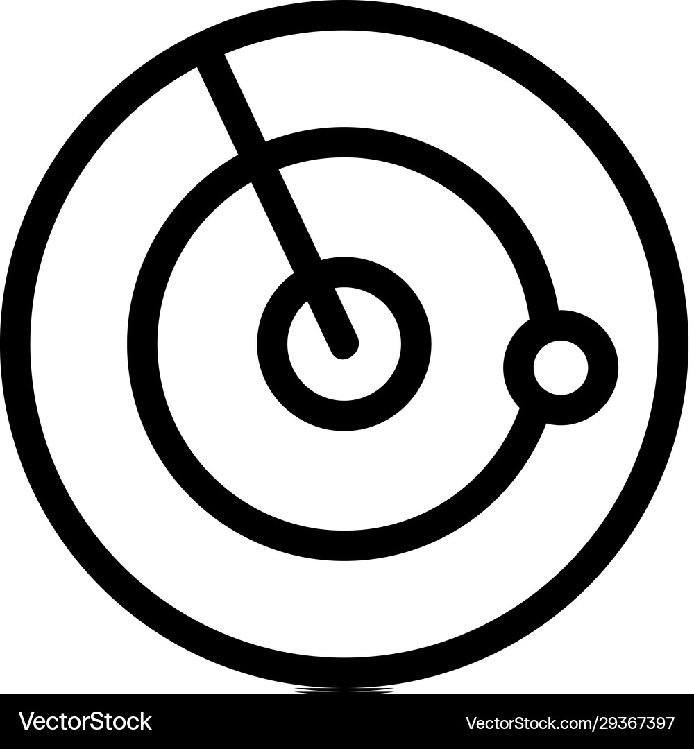Army radar icon isolated contour symbol Royalty Free Vector
