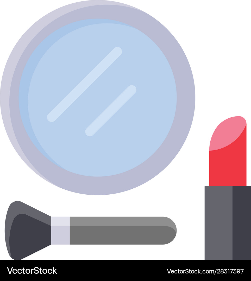 Art and craft related make up mirror in flat Vector Image