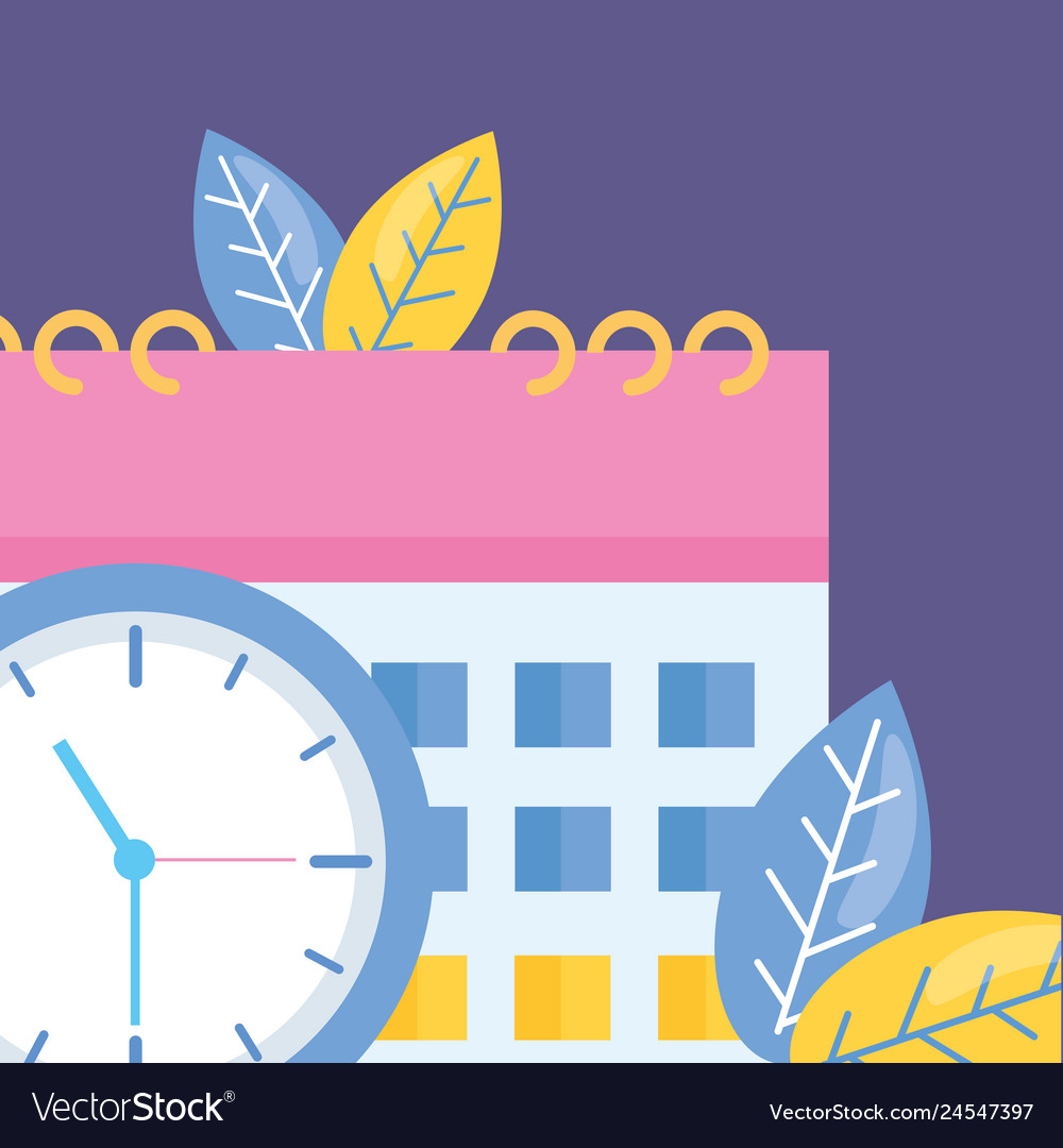 Clock time calendar Royalty Free Vector Image - VectorStock