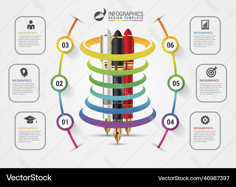Education concept with pen infographics design Vector Image