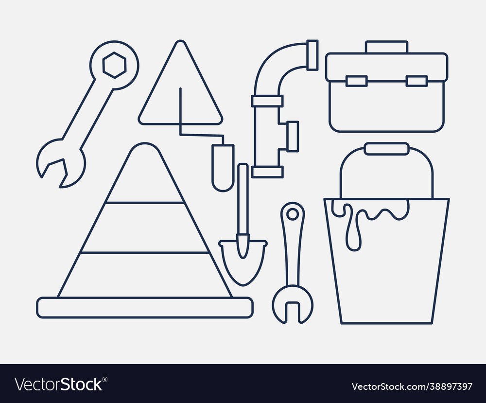 Eight installing icons Royalty Free Vector Image
