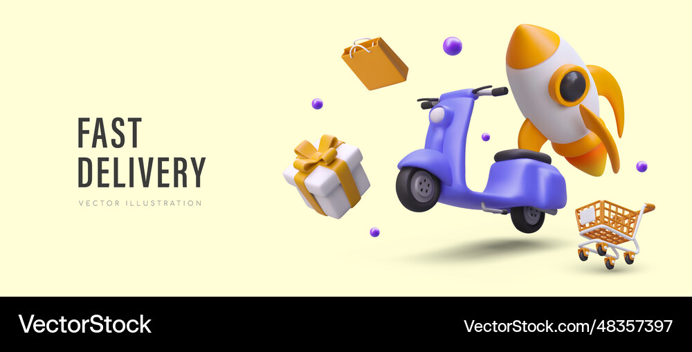 Express delivery fast transportation of orders Vector Image