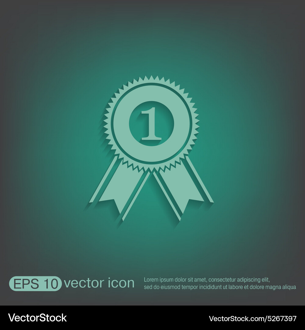 First place ribbon rosette icon victory icon Vector Image