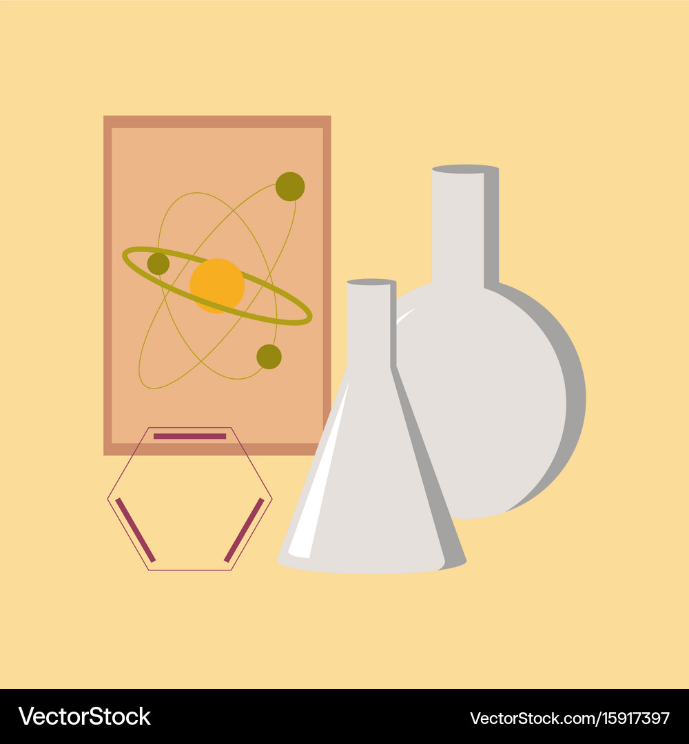 Flat icon on stylish background chemistry lesson Vector Image