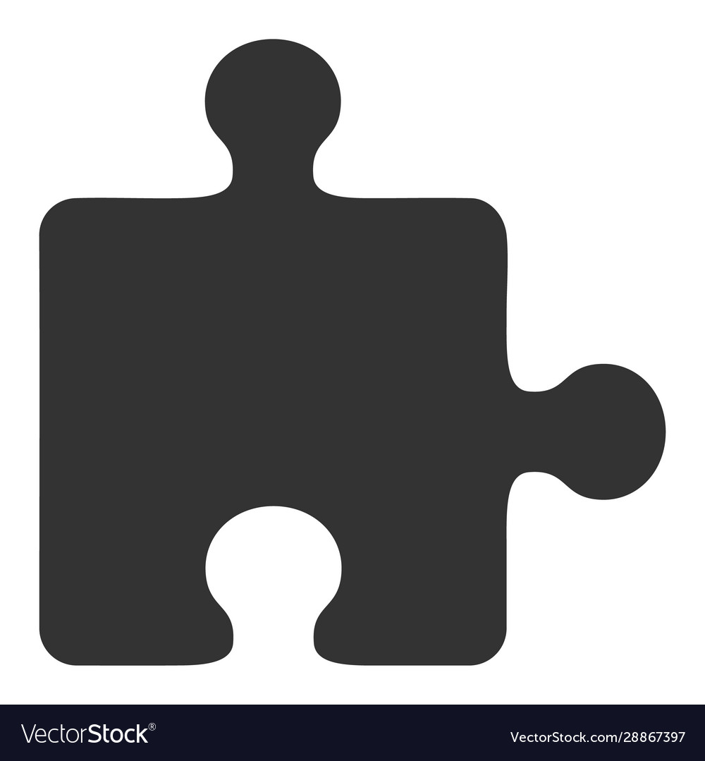 Flat puzzle plugin icon Royalty Free Vector Image