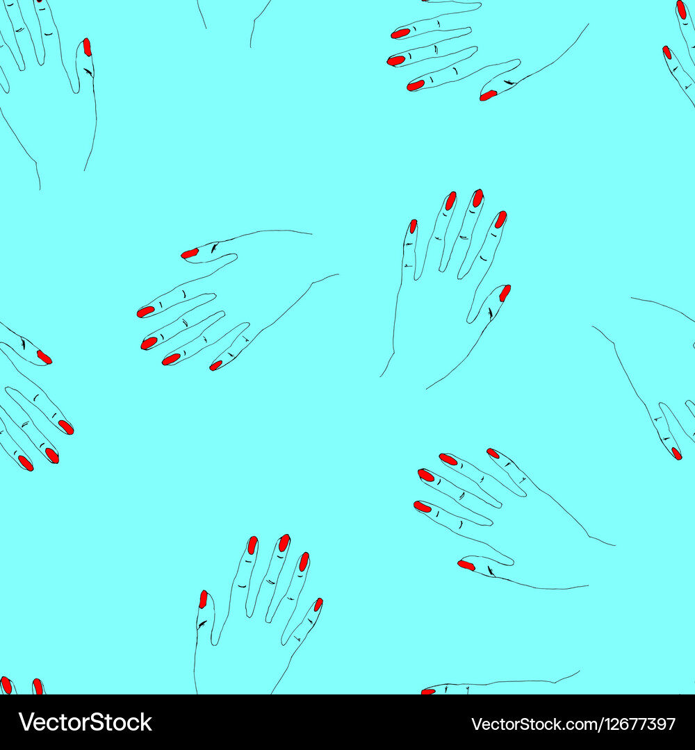 Hand drawn seamless pattern with woman arms Vector Image
